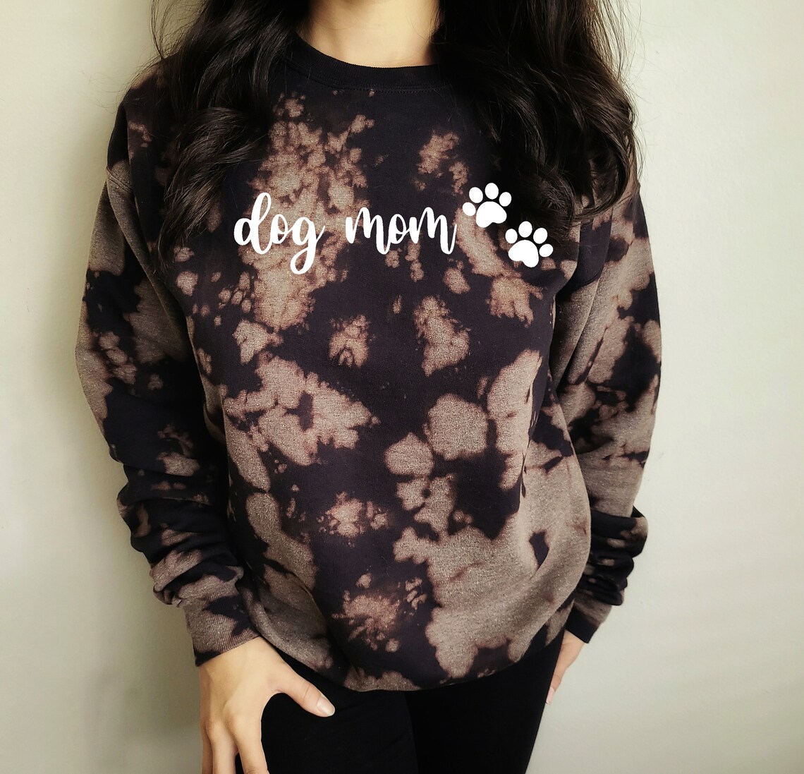 Dog Mom Sweater Acid Wash Crewneck Sweater Dog Mom | Etsy