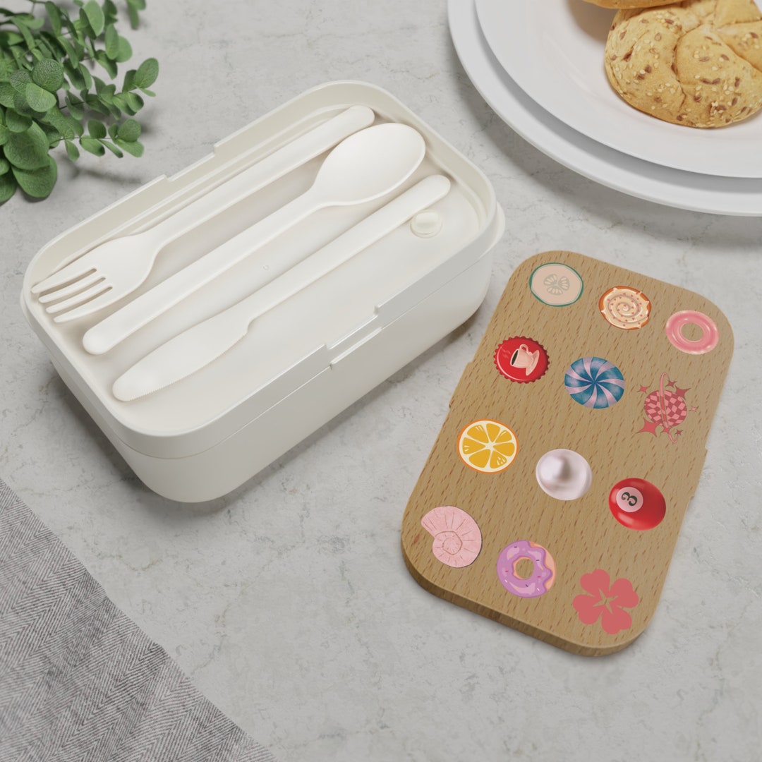 Bento Circle Lunch Box, Snack Box, Silicone and Wood, Personalised - Etsy