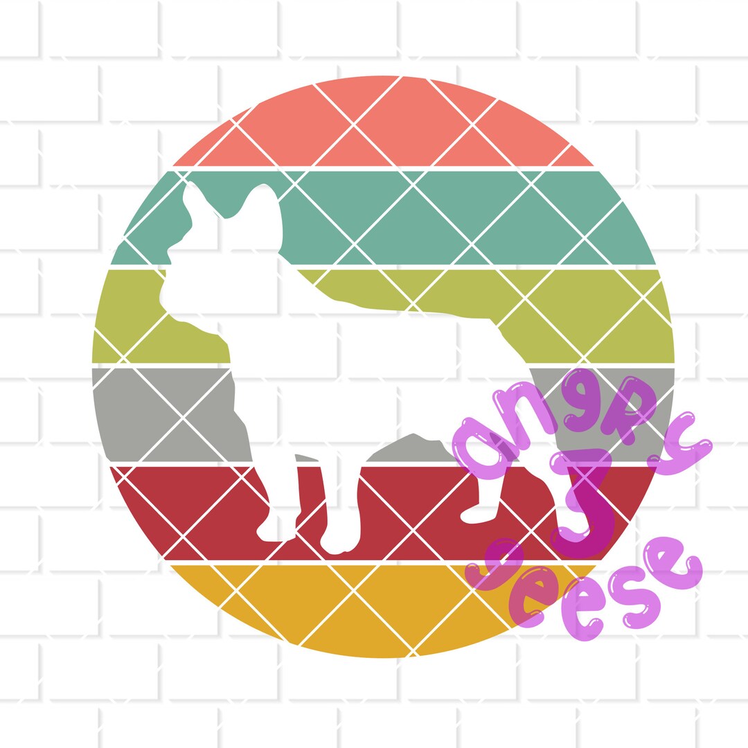 Frenchie in a Retro Circle Digital Download Svg, Png Dxf, Eps Files for ...