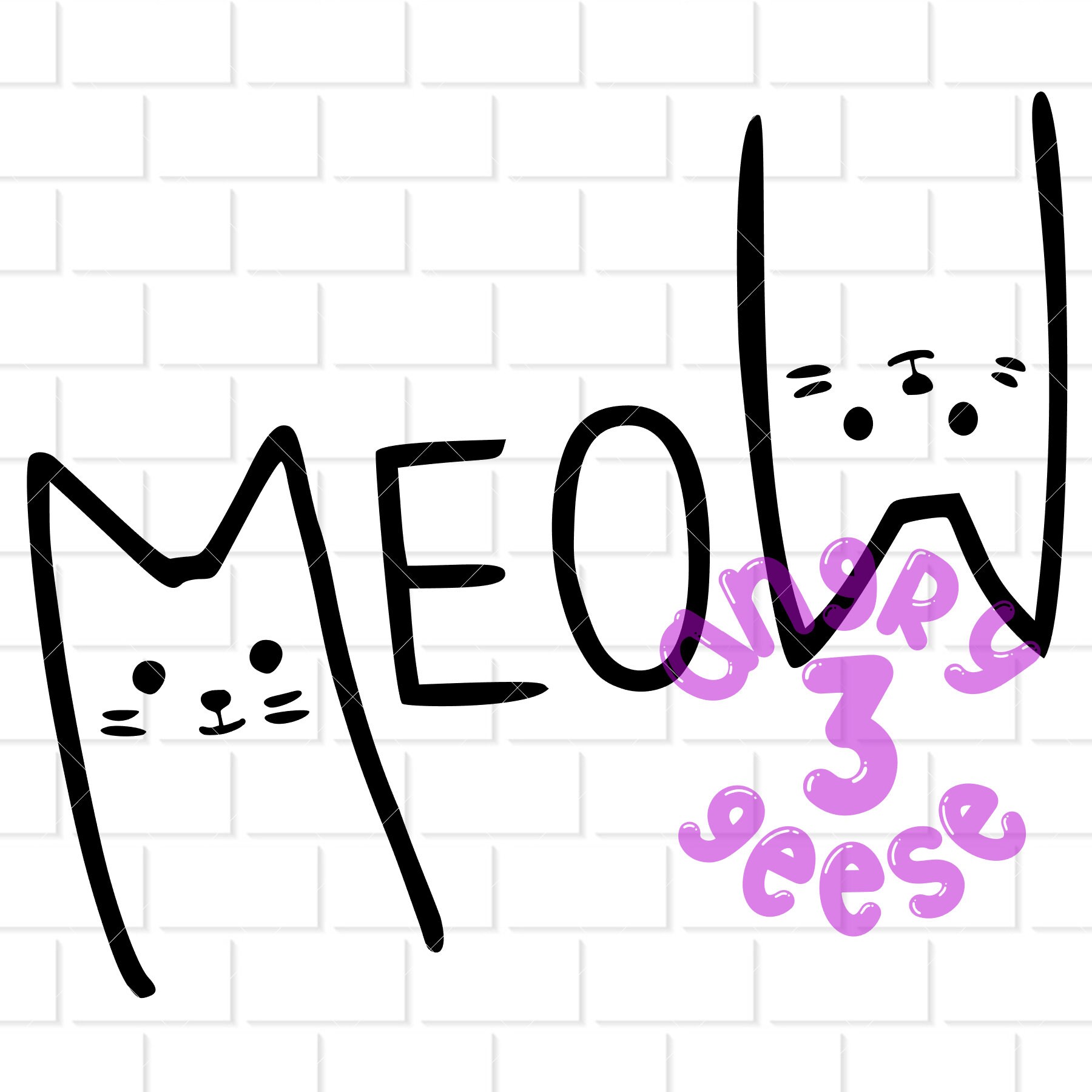 Cats Meow Digital Download Dxf, Eps, Svg for Cutting, Png for ...