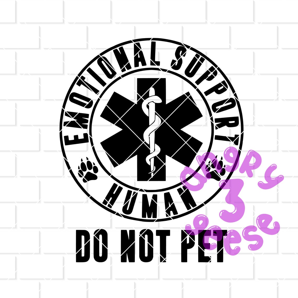 Emotional Support Human Digital Download Eps, Dxf, Svg Cut Files, Png ...