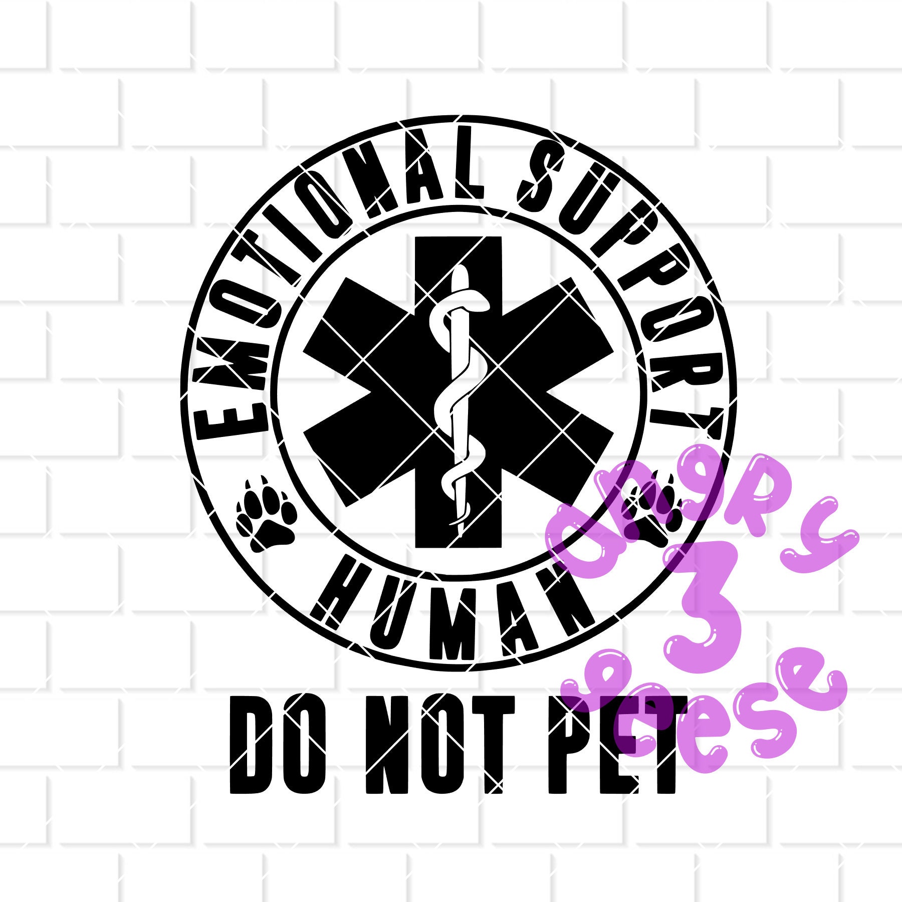 Emotional Support Human Digital Download Eps, Dxf, Svg Cut Files, Png ...
