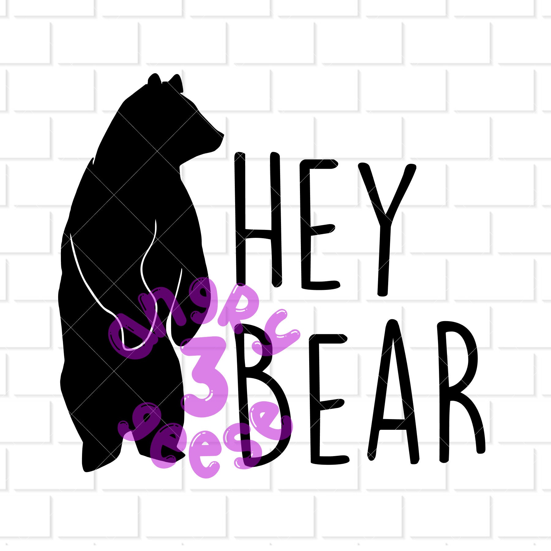 Hey Bear Digital Download Dxf Eps Svg Cut Files, Png for Sublimation ...