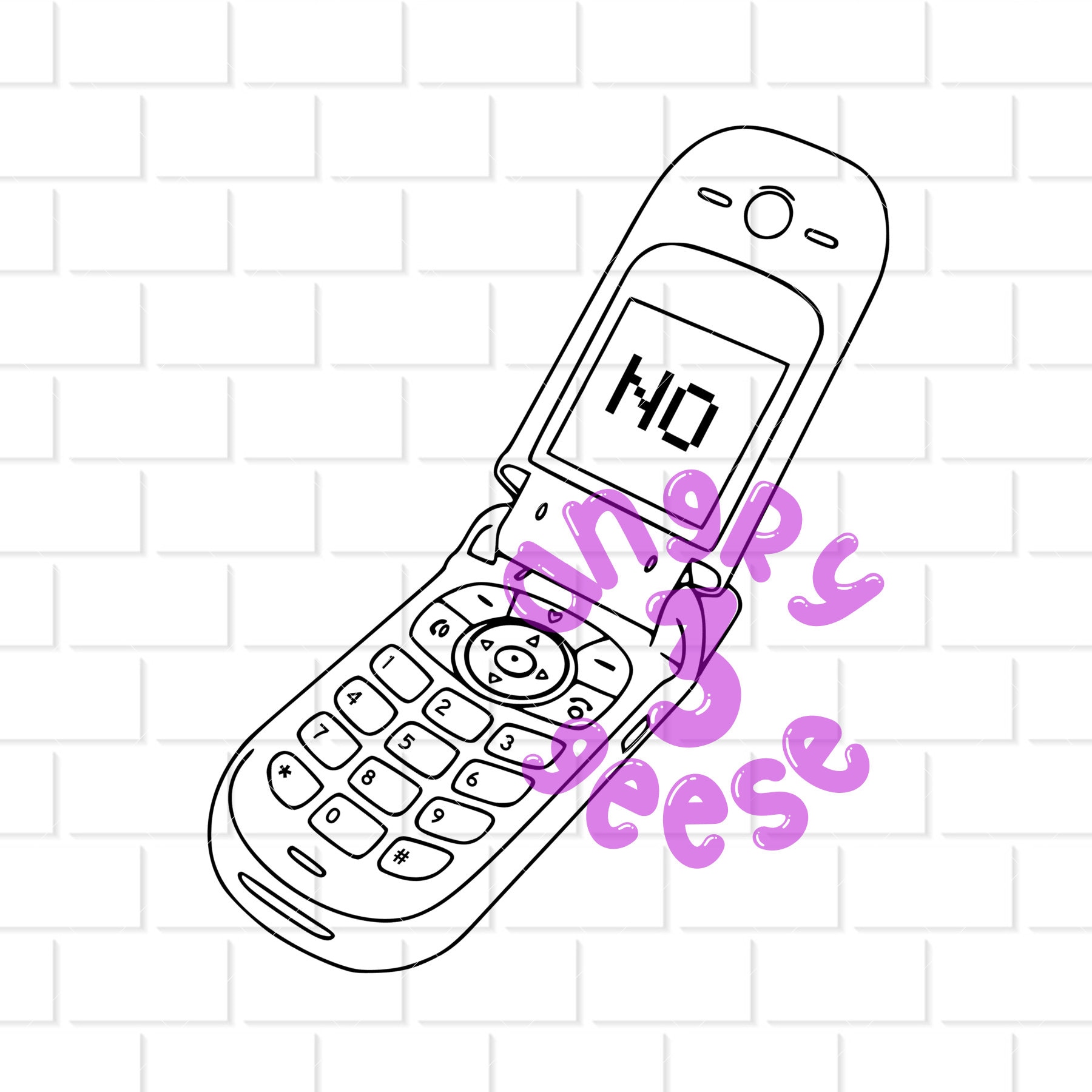 No Flip Phone Digital Download Dxf Eps Svg Cut Files Png for ...