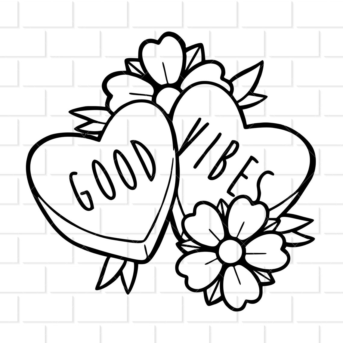 Good Vibes Candy Hearts Digital Download Svg, Png, Dxf, Eps Files for ...