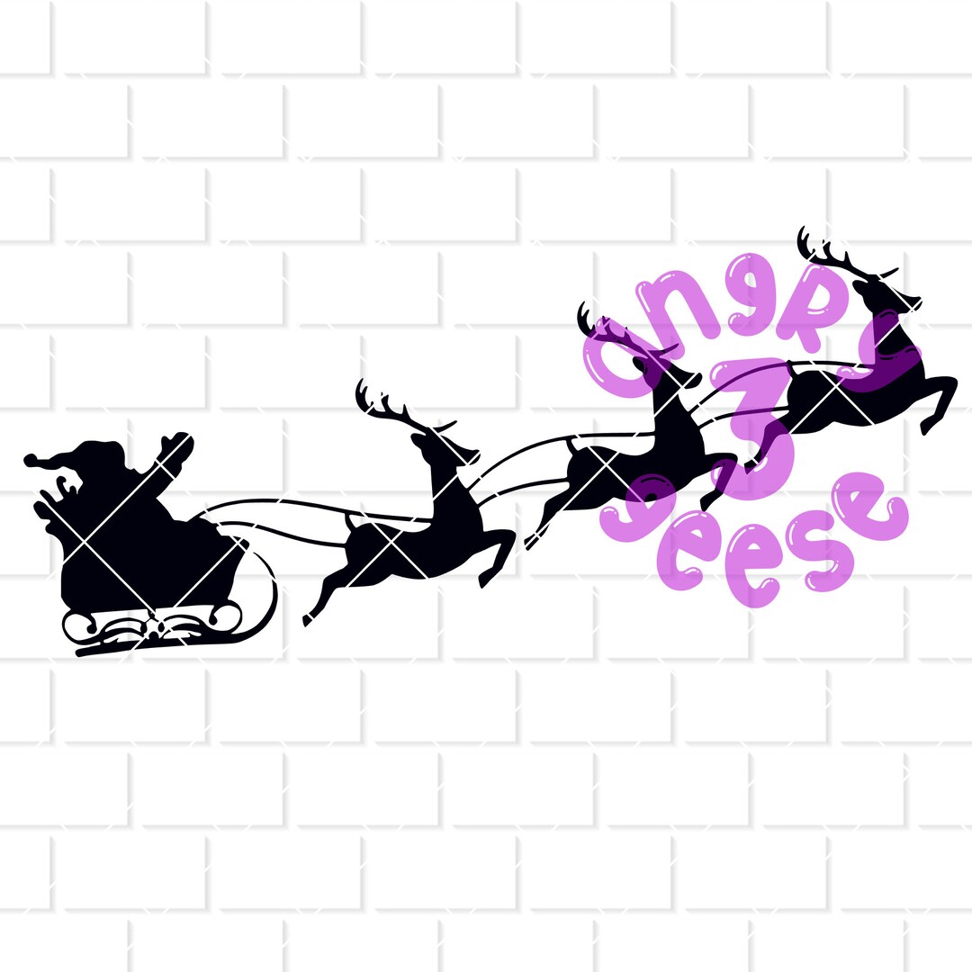 Santa and Sleigh Digital Download Dxf Eps Svg Cut Files, Png for ...