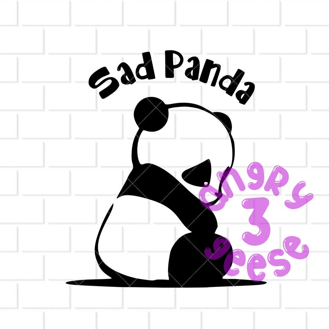Sad Panda Digital Download Eps, Dxf, Svg Cut Files, Png Files for ...