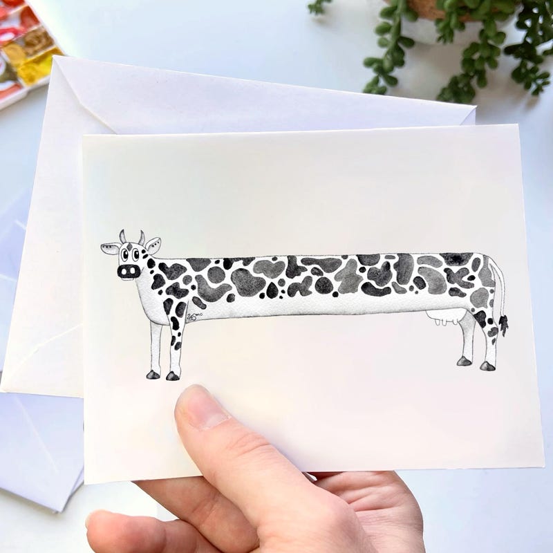 Cow Greeting Card - Etsy