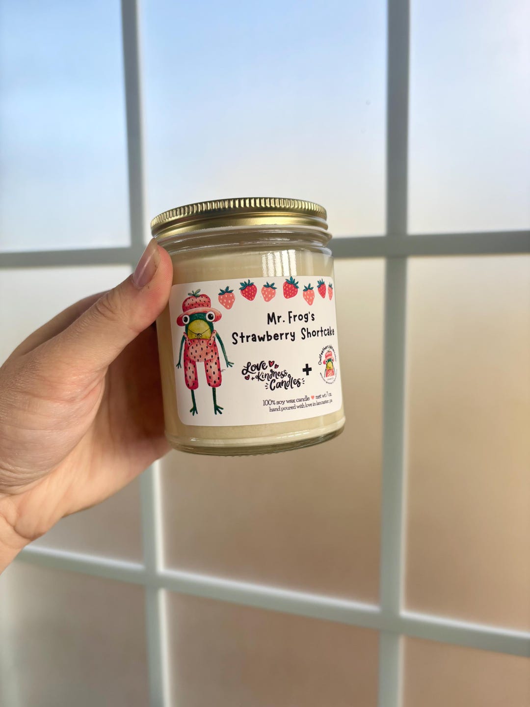 Mr. Frog Strawberry Shortcake Candle Sweet Dessert Scented Soy Wax ...