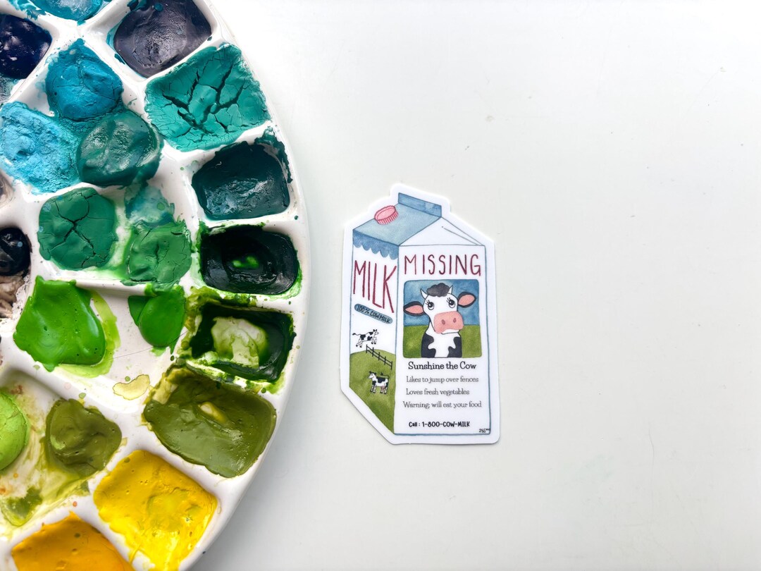 Missing Moo Milk Carton Vinyl Sticker – Funny Cow Art - Etsy
