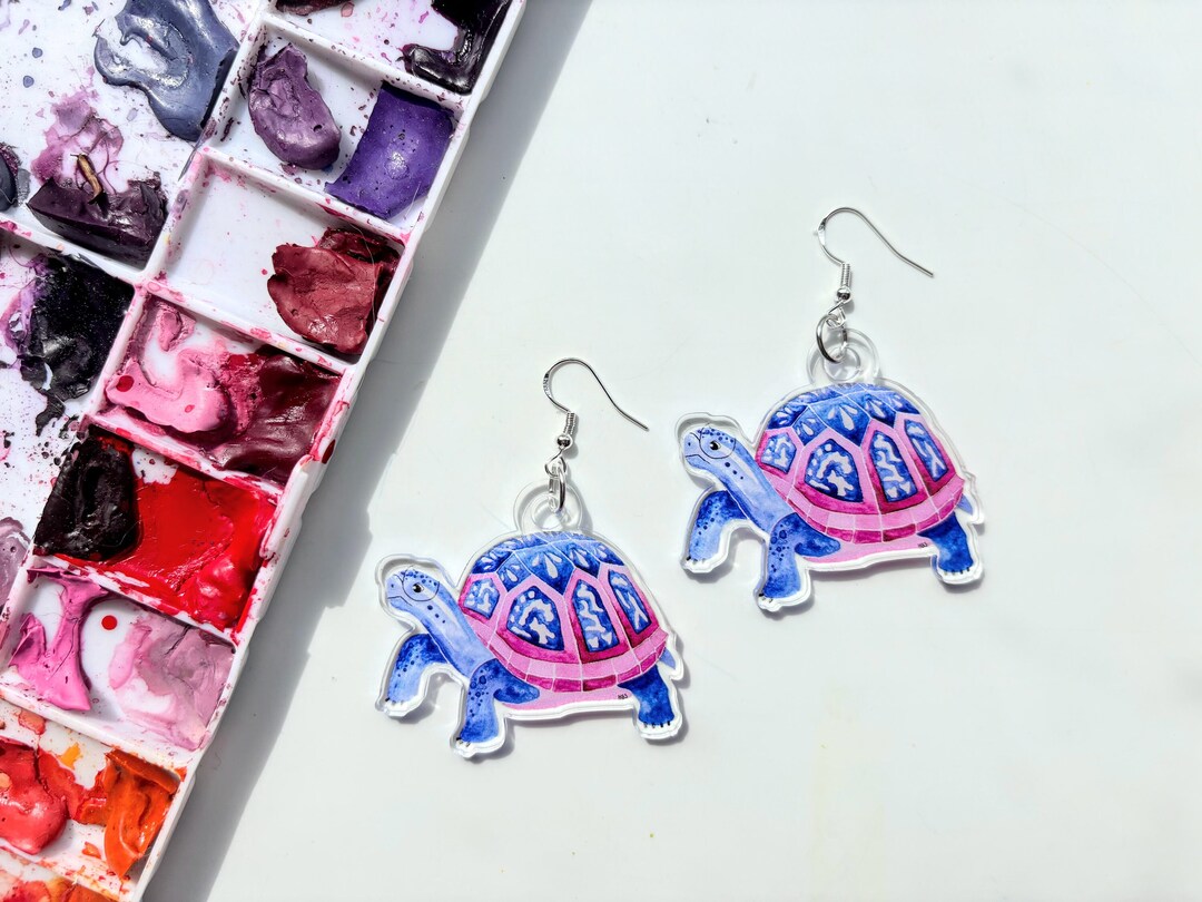 Purple Turtle Earrings | Purple Turtle Jewelry | Purple Turtle Accessories | Turtle Jewelry ...