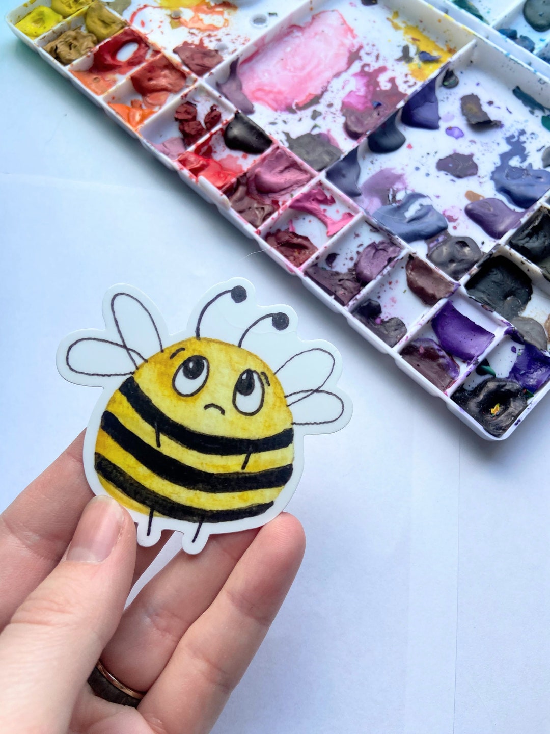 Bumblebee Honeybee Sad Vinyl Sticker Sheet: Vinyl Stickers Yellow ...