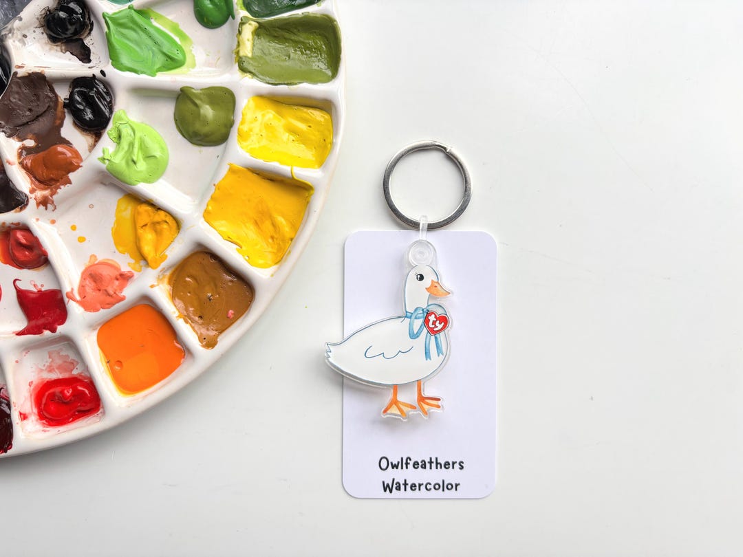 Retro Ty-inspired Duck Keychain – 90s Nostalgia Acrylic Accessory ...