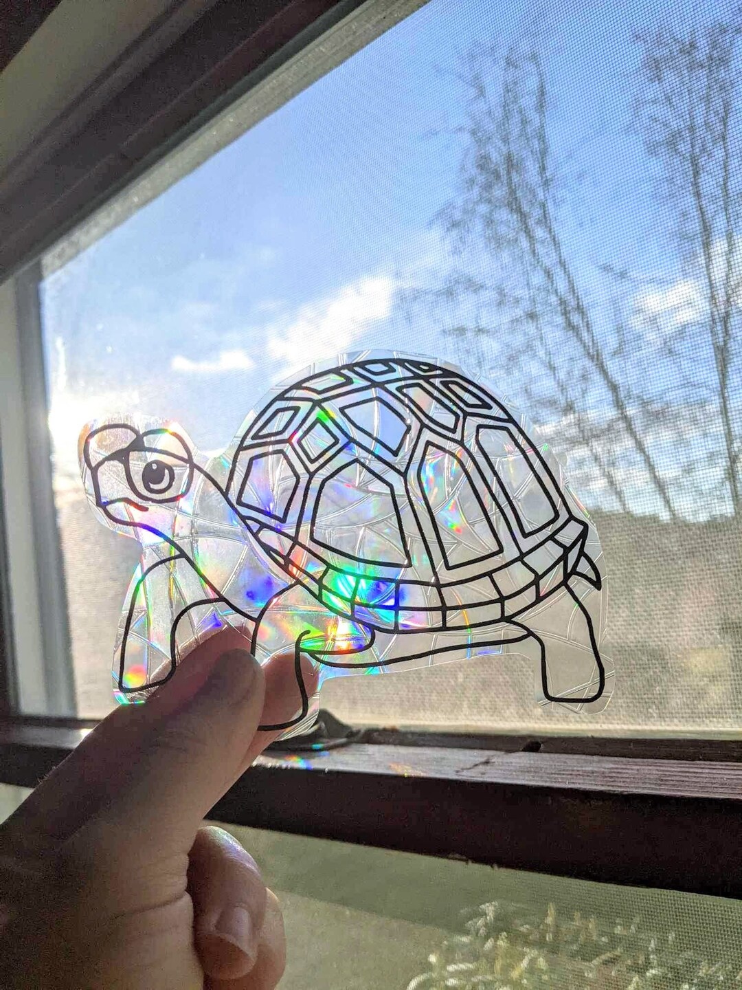 Turtle Suncatcher: Suncatcher Decal for Rainbow Windows, Turtle - Etsy