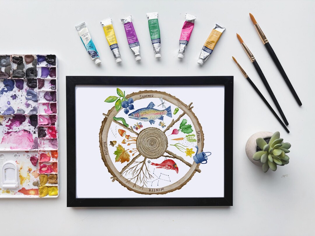 Four Seasons Watercolor Giclee Art Print Spring Summer Fall Winter ...