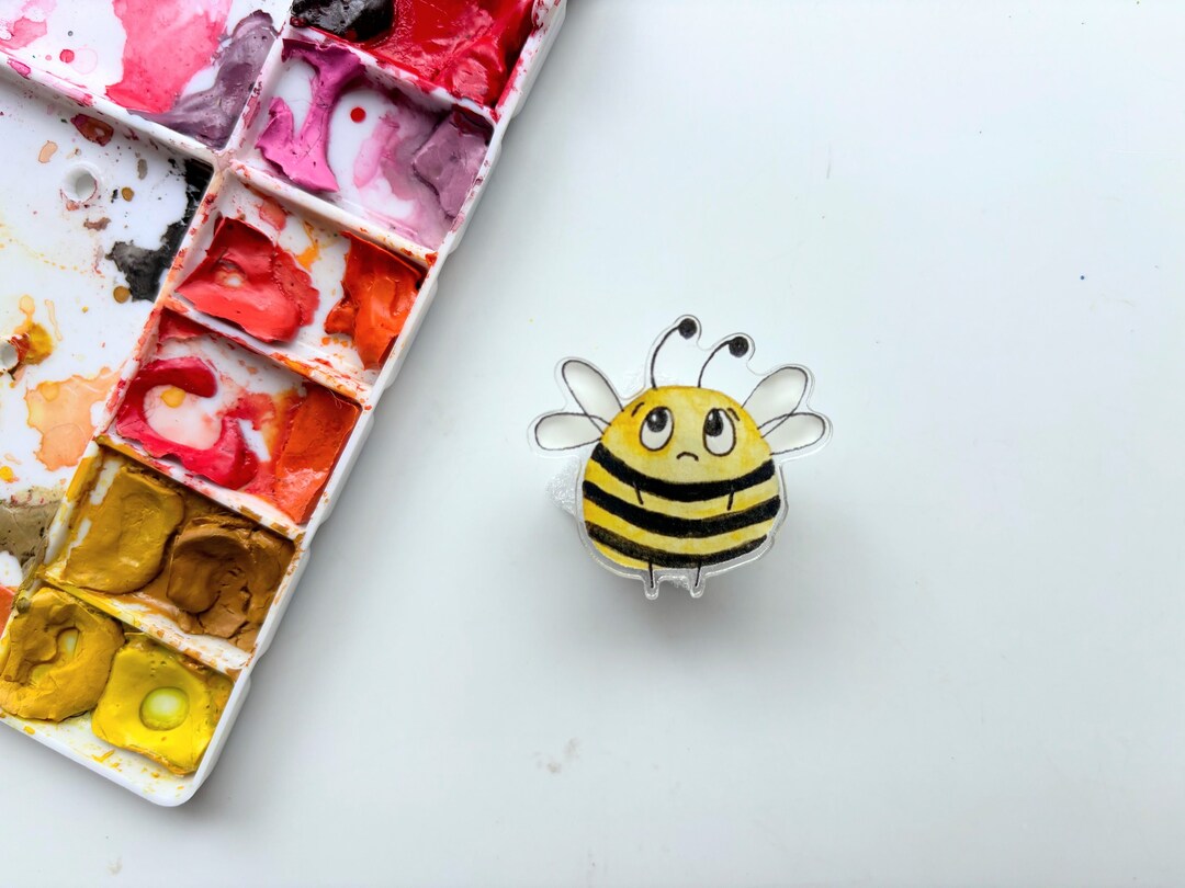 Sad Bumblebee Bee Pin | Cute Bee Pin | Beekeeper Pin | Cute Sad ...