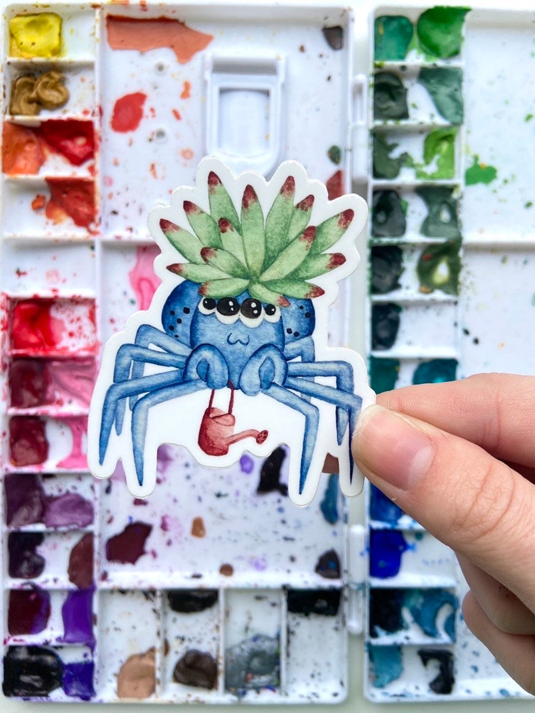 Spider Plant Succulent Vinyl Sticker: Spider Lover Gift Cute Cartoon ...