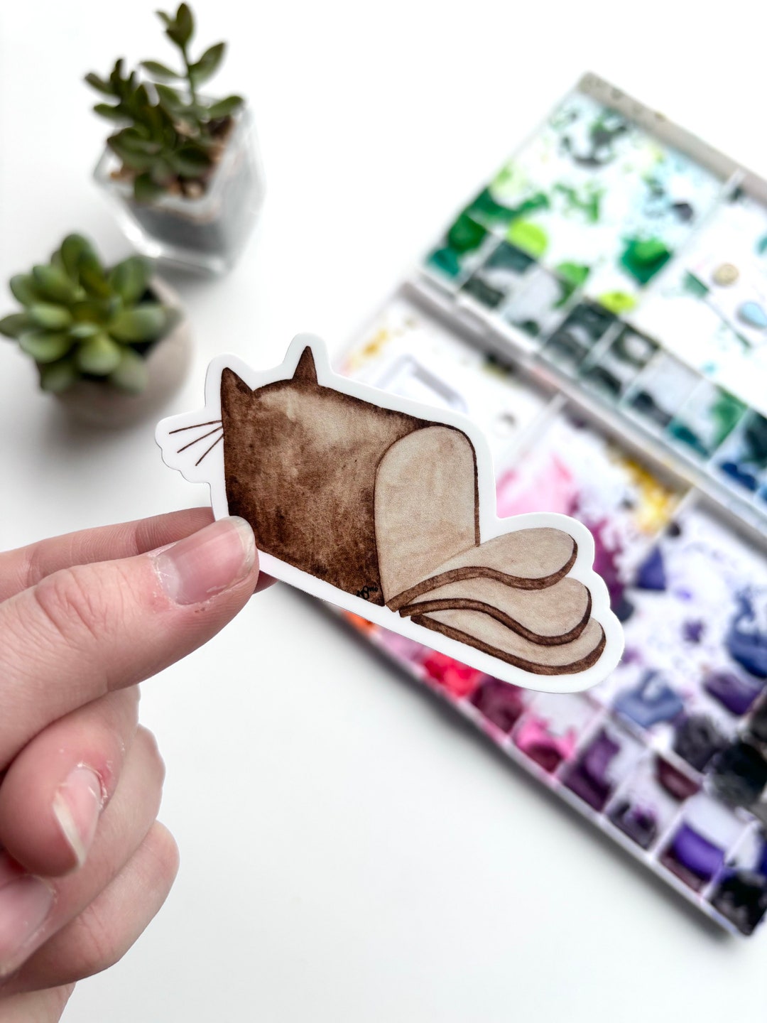 Cat Loaf of Bread Sticker: Vinyl Sticker, Cute Cat Art, Cat Sticker ...