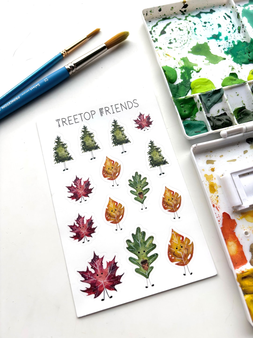 Tree Maple and Oak Leaf Vinyl Sticker Sheet: Nature Tree Sticker Forest ...