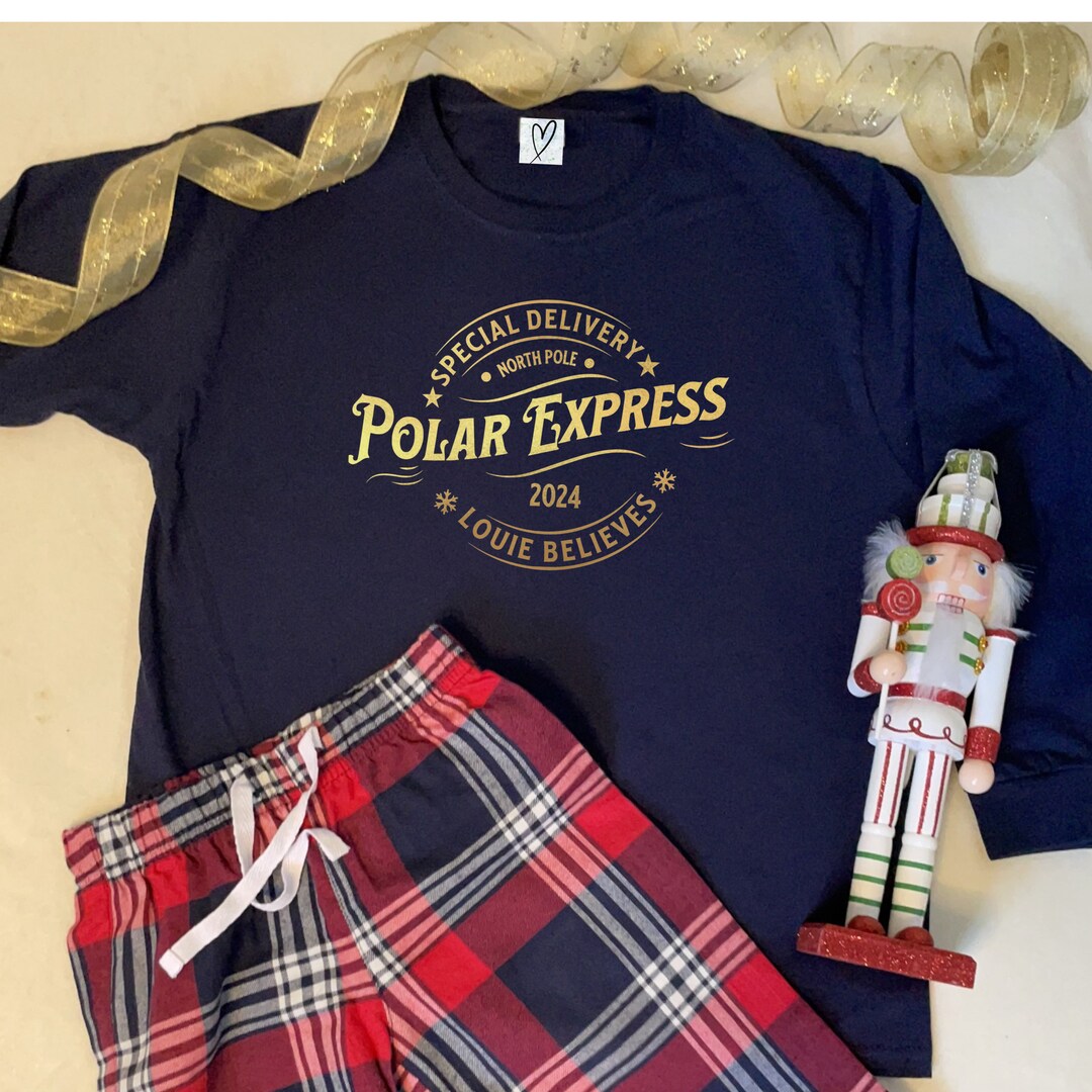 Gold North Pole Themed Polar Express Christmas Family Pyjama Set ...
