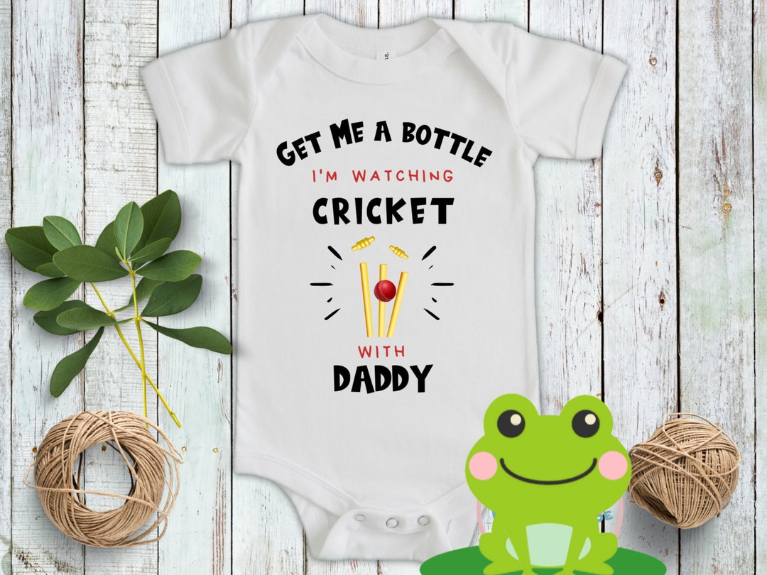 Watching Cricket With Daddy Baby Cricket Gift New Dad Cricket Gift Baby ...