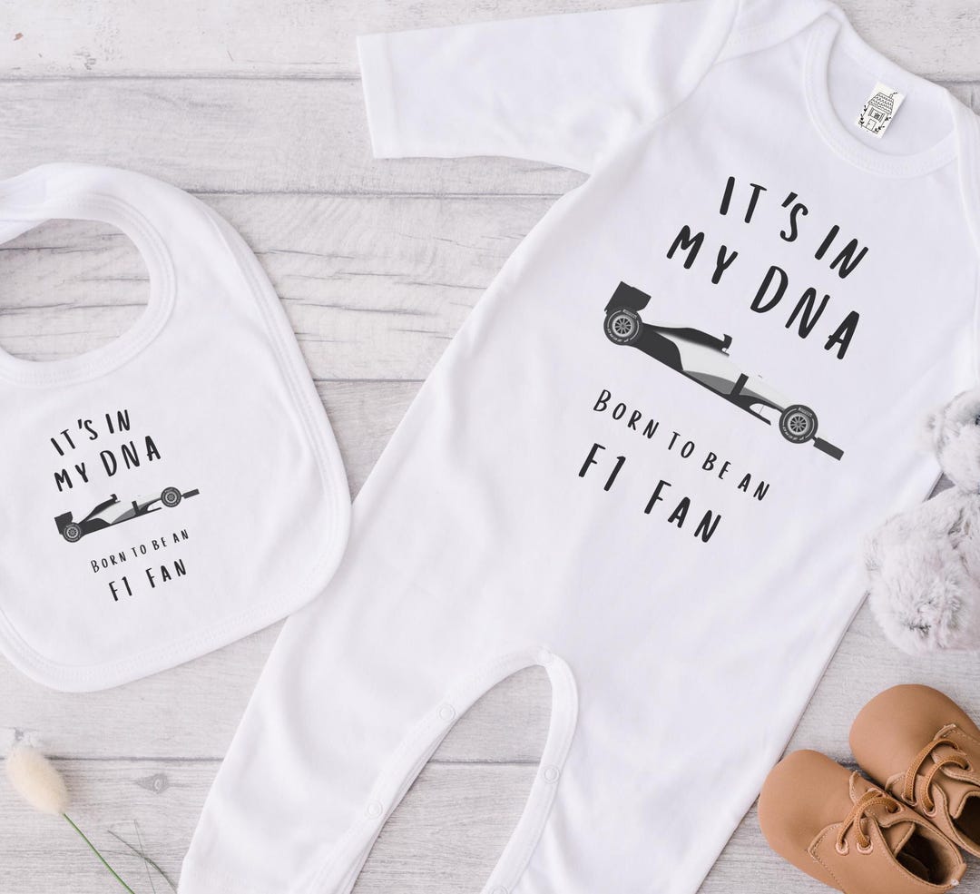 Personalised F1 Fan Baby Bodygrow New Baby Boy F1 Gift Racing Baby Gift ...