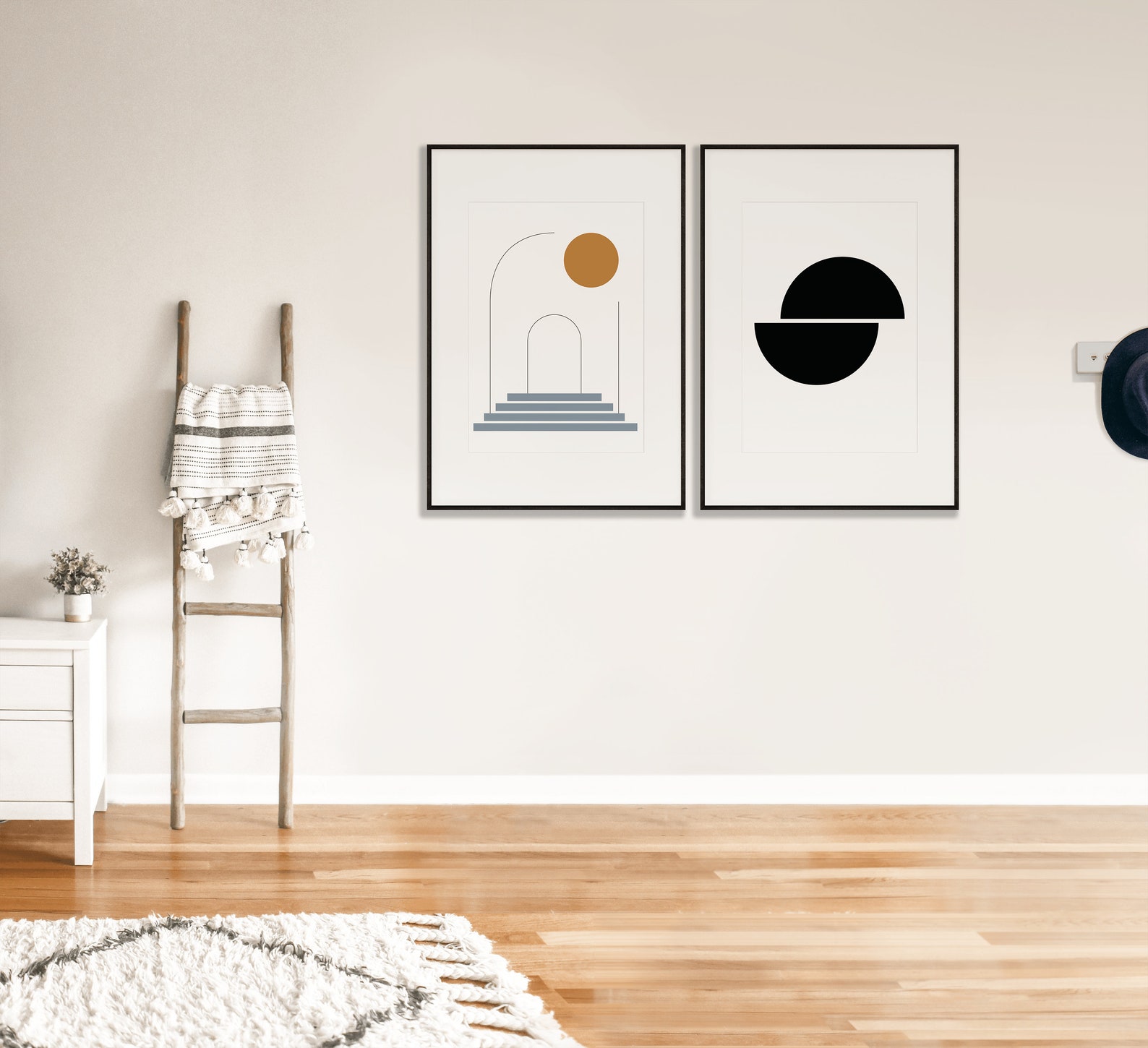 Art de forme minimaliste, art scandinave, impression de ligne ...