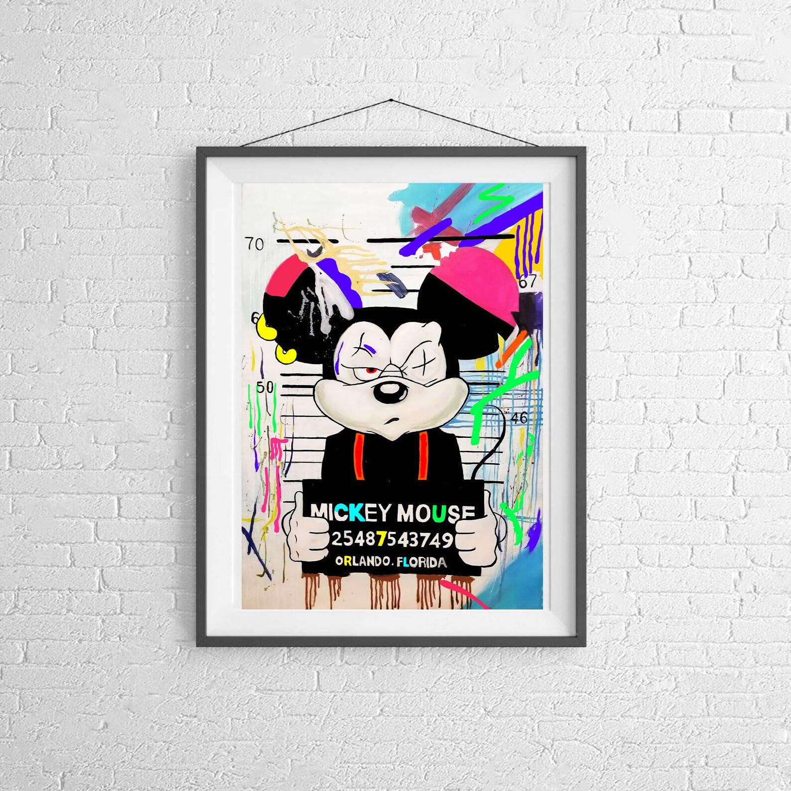 Mickey Mouse ,poster ,wall Art ,prison,print,spray,gangster,art Style ...