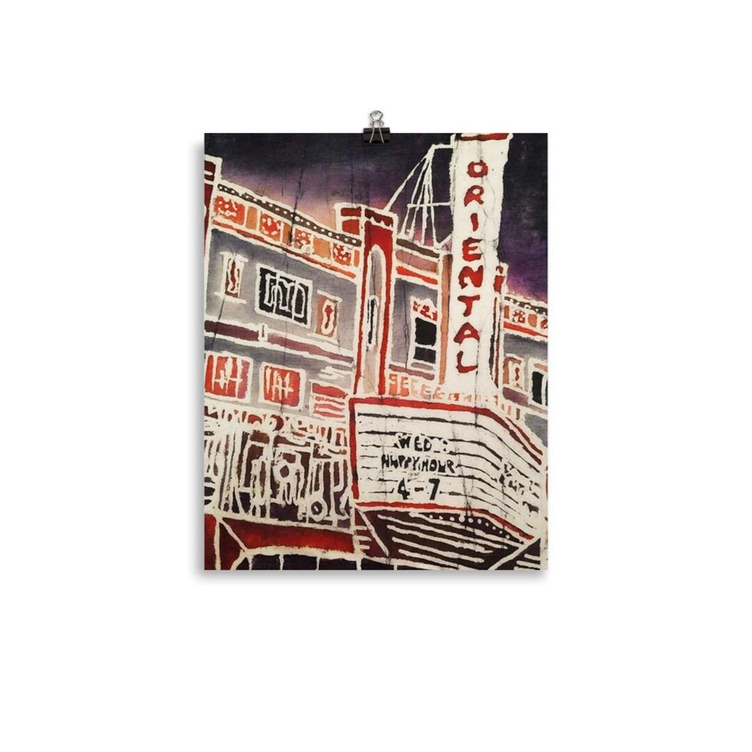 Batik Print: Original Art Batik Painting of the Oriental Theater ...