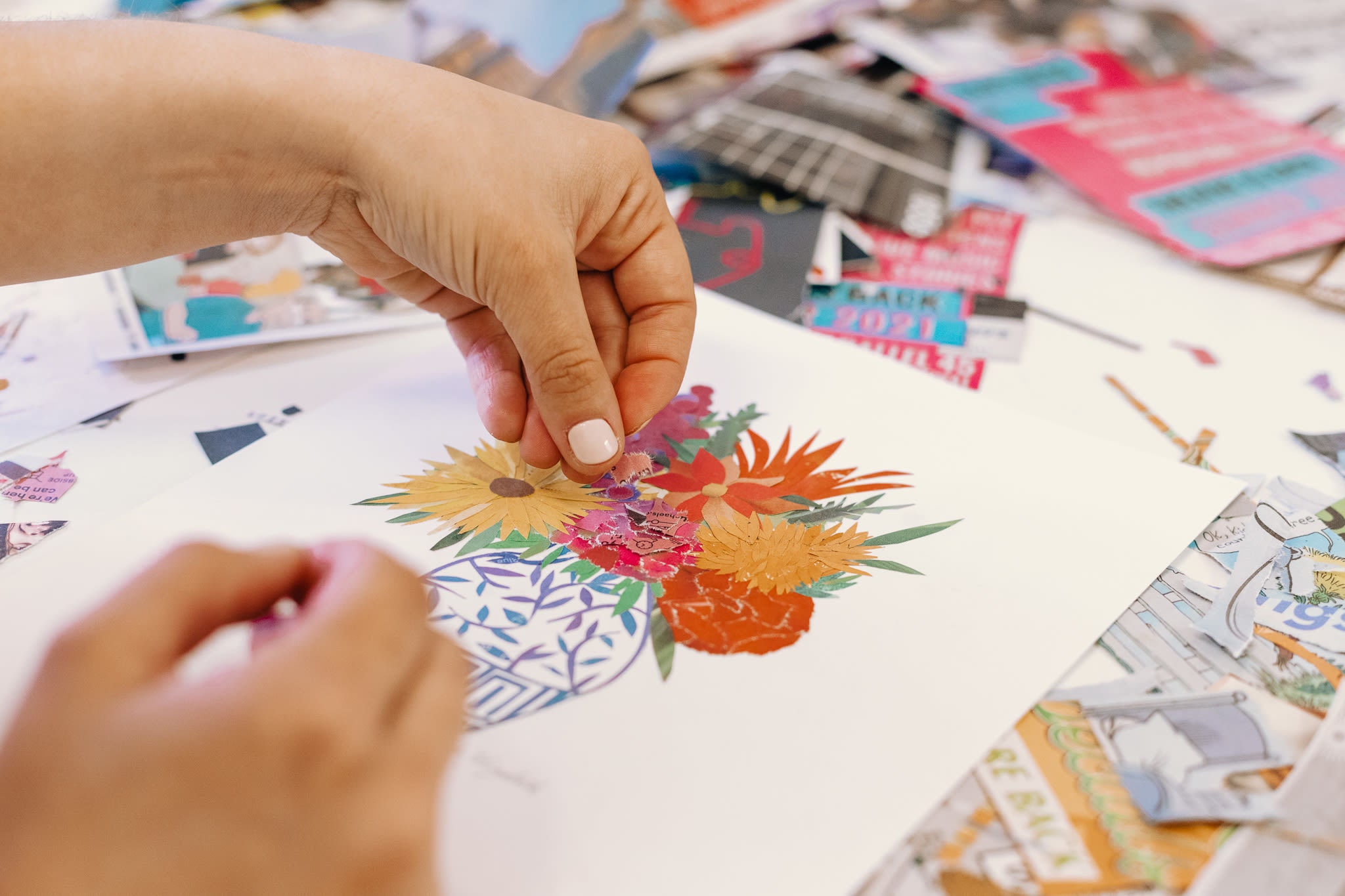 PAPER COLLAGE Art Print, Lost in the River Valley, Valley Artwork ...