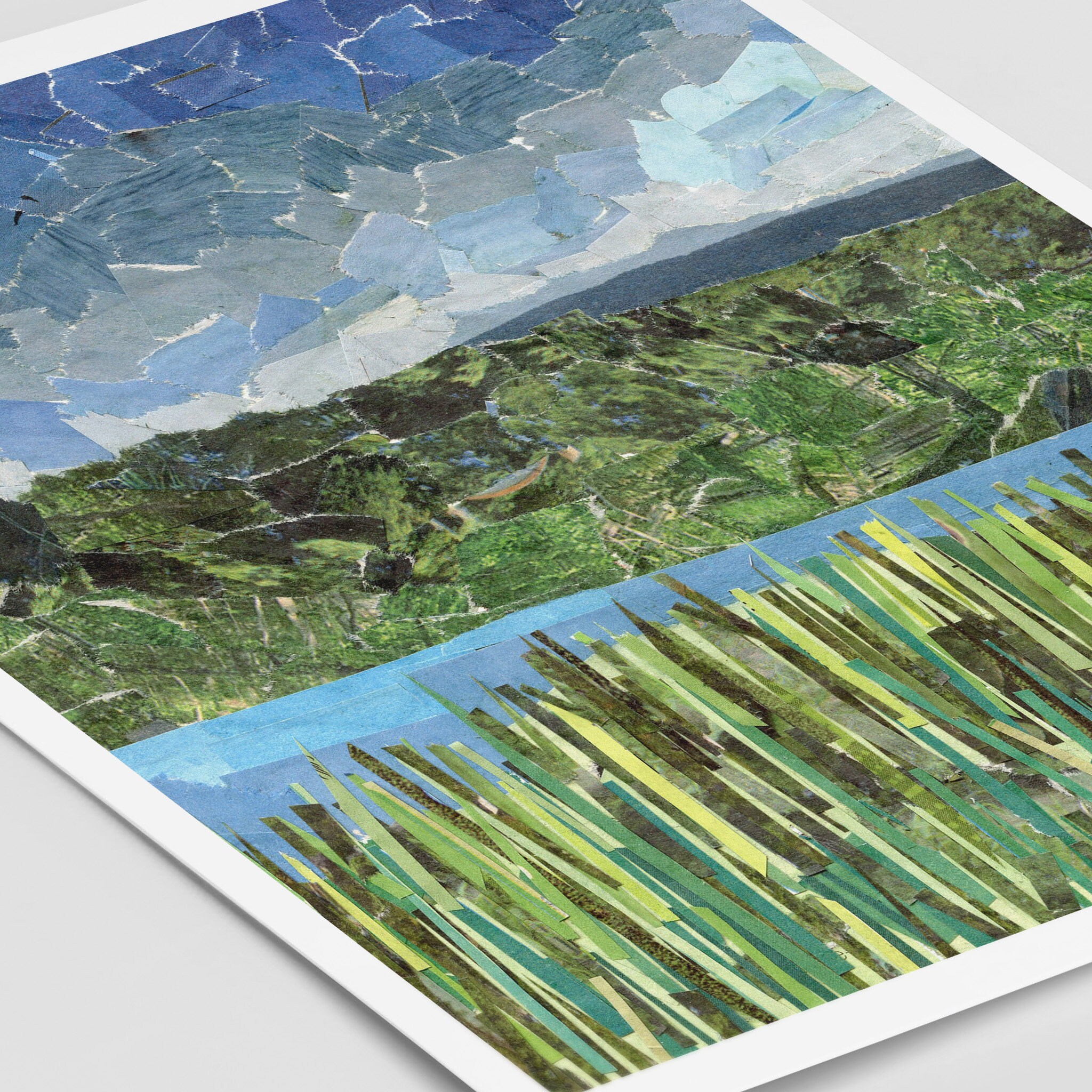 PAPER COLLAGE Art Print, Lost in the River Valley, Valley Artwork ...