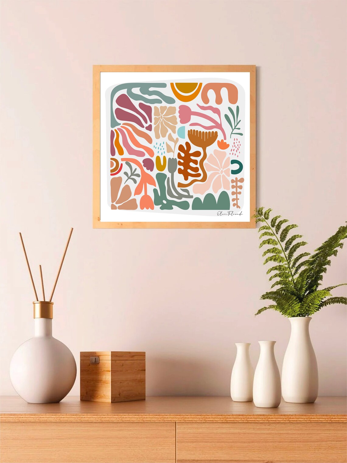 Square Wall Art Abstract Shape Art Print Colorful Wall Art - Etsy UK