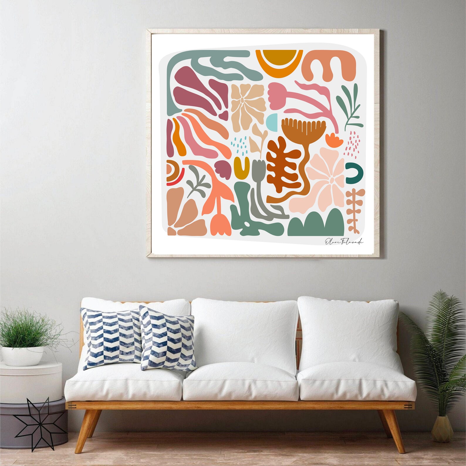 Square Wall Art Abstract Shape Art Print Colorful Wall Art - Etsy UK