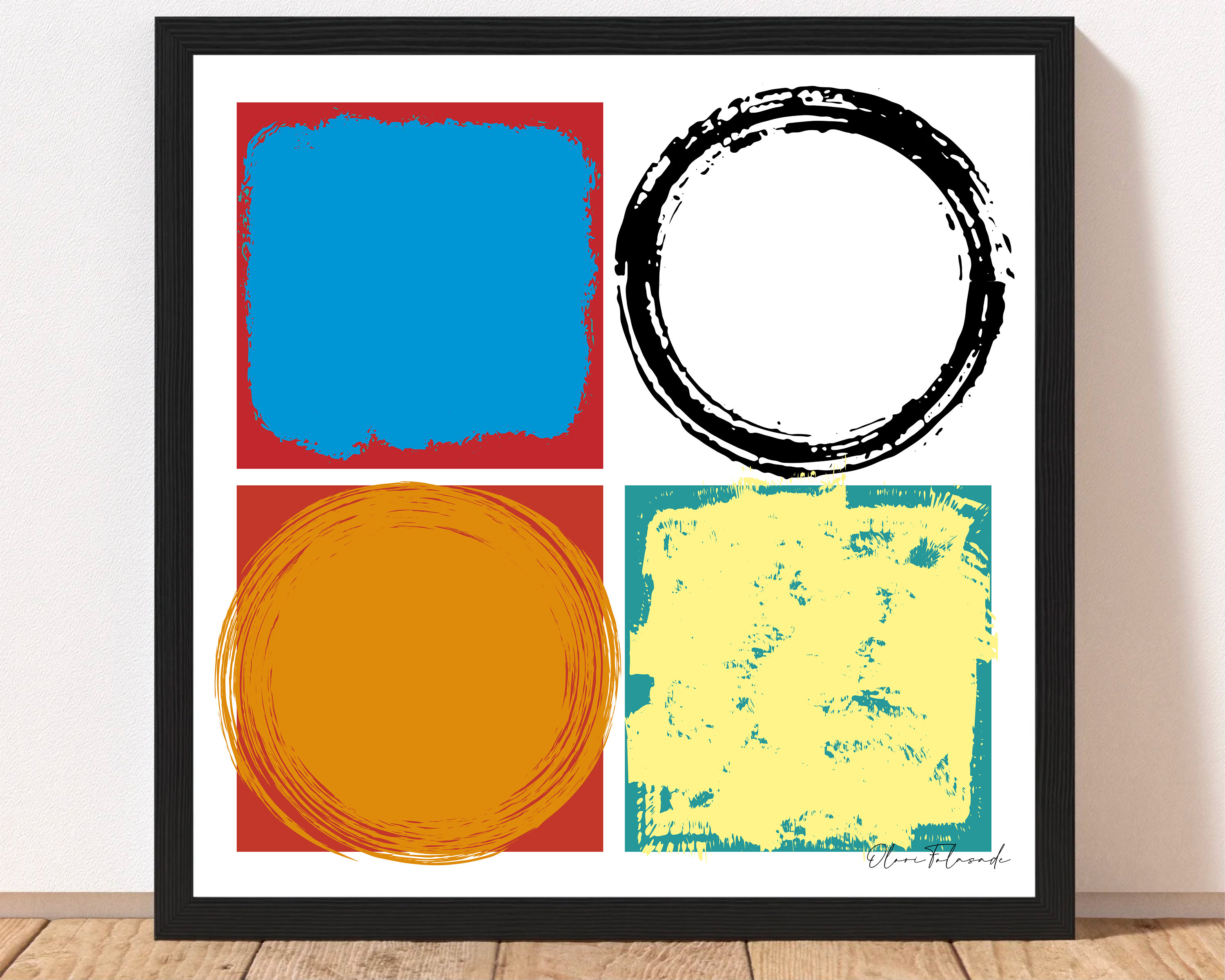 Square Wall Art Abstract Pop Art Print Colorful Wall Art - Etsy