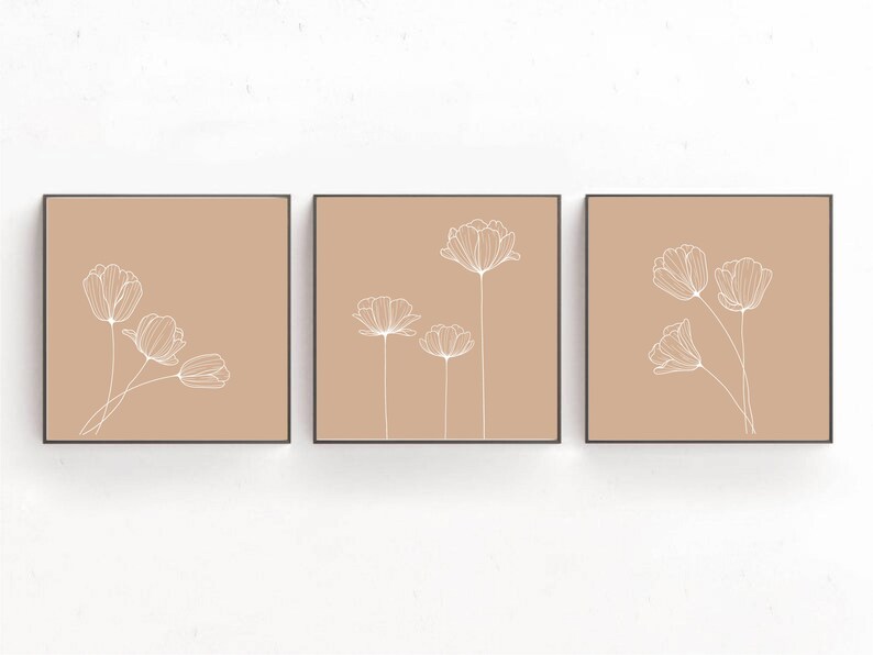 Set of Three Botanical Prints/ Set of Three Neutral Prints / Nursery ...
