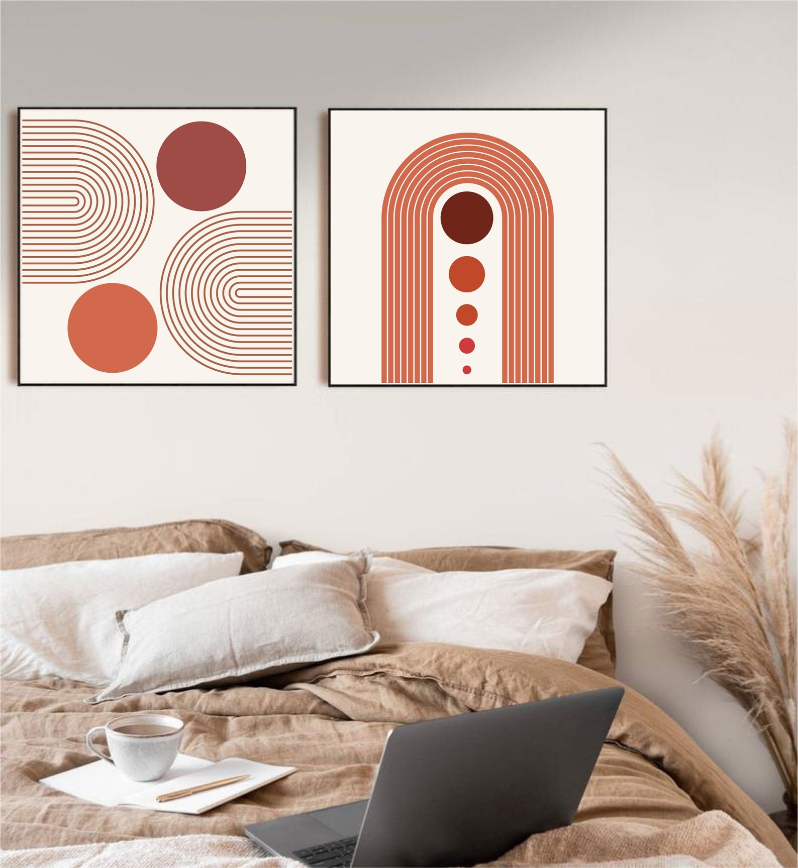 Set of 5 Square Geometric Prints/ Geometric Wall Art/ | Etsy