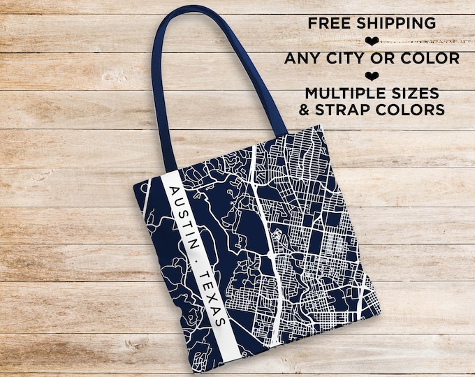 Custom Tote Bag With City Maps Personalize Tote Bag Any City Reusable ...