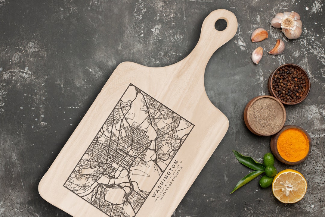 Custom Cutting Board With City Map Personalized Chacuterie Board ...