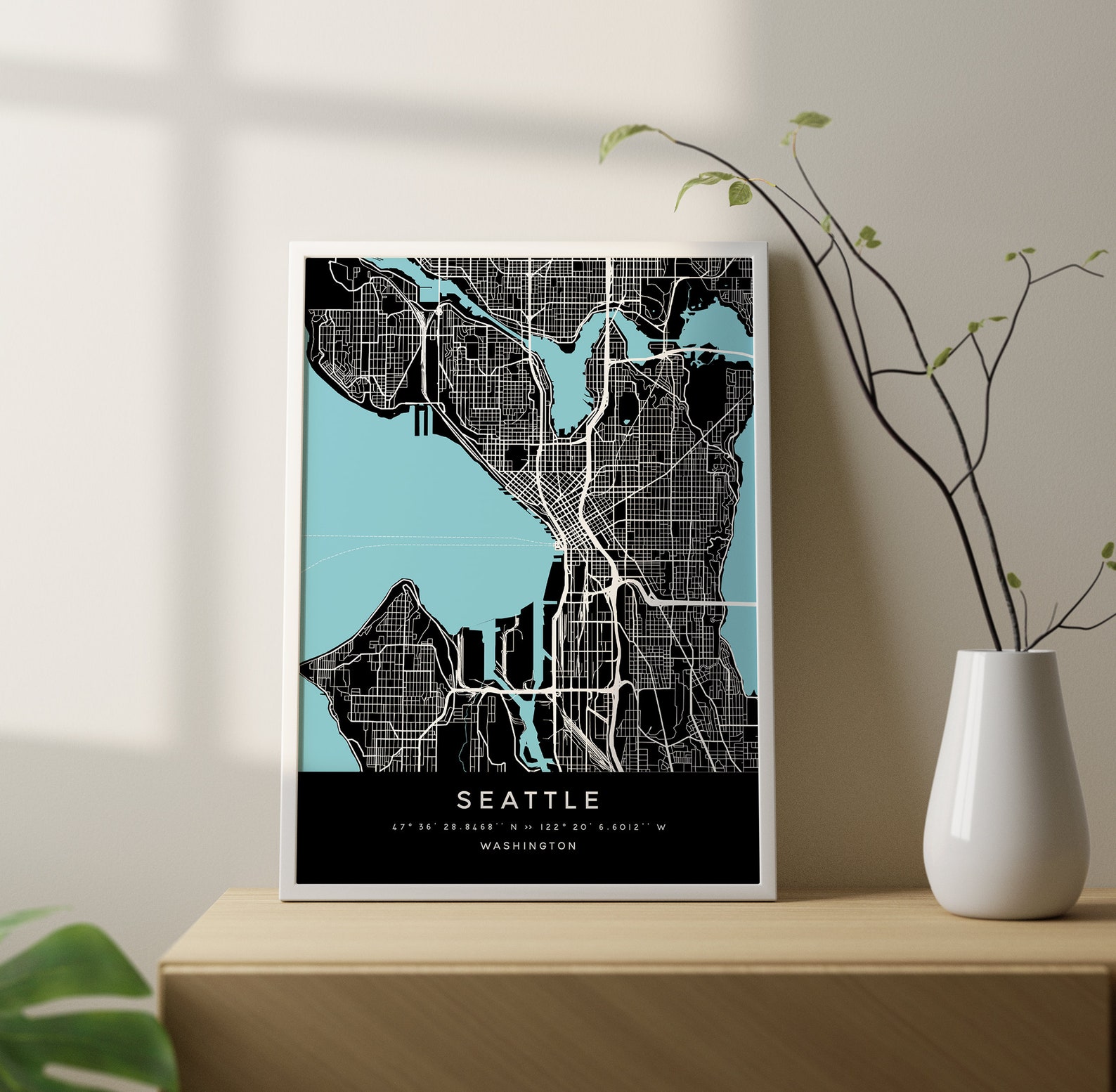 Personalized Set of 2 City Map Prints Home Town Poster Wall Art Sign ...