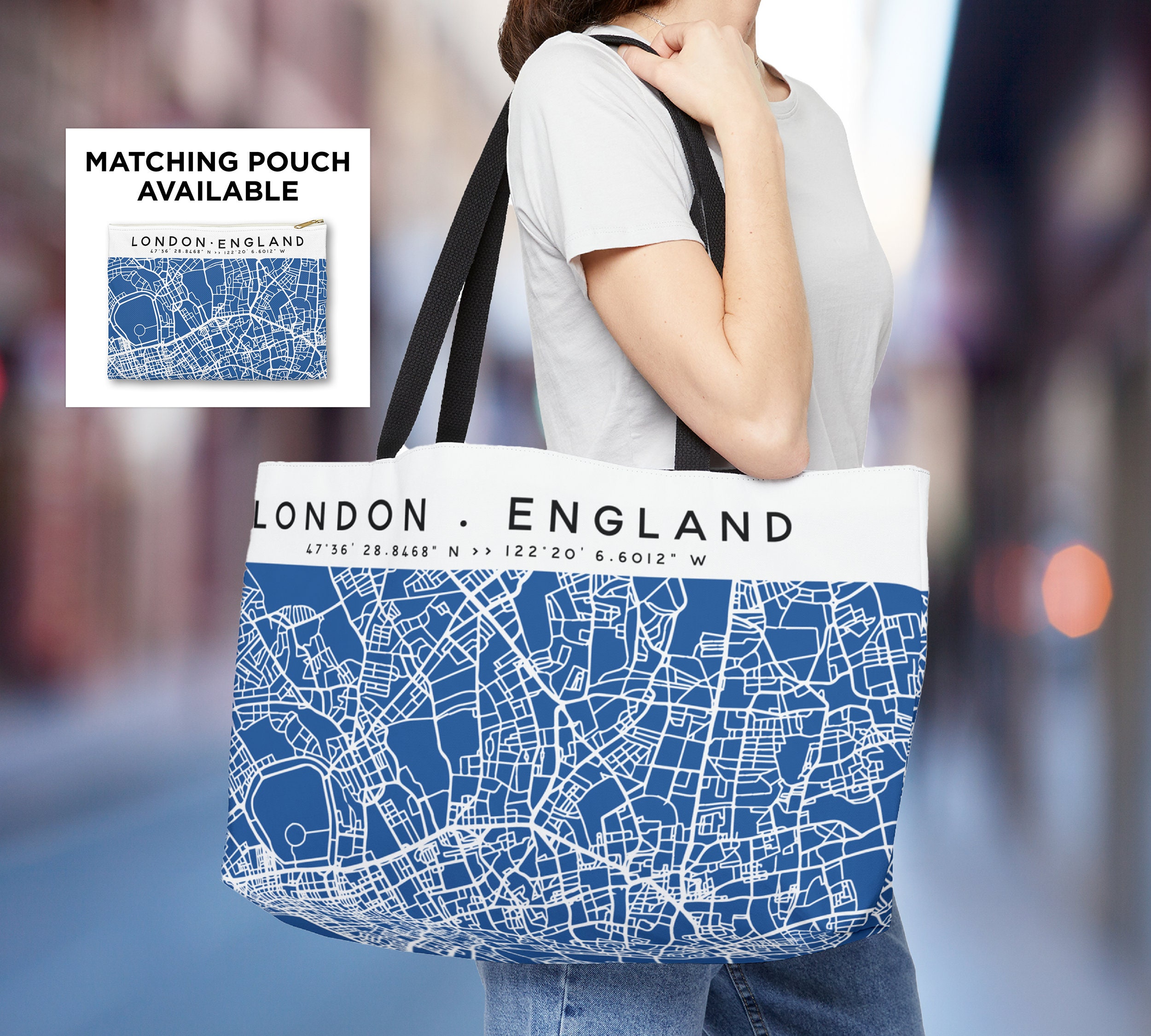 Custom Tote Bag With City Maps Personalize Tote Bag Any City Reusable ...