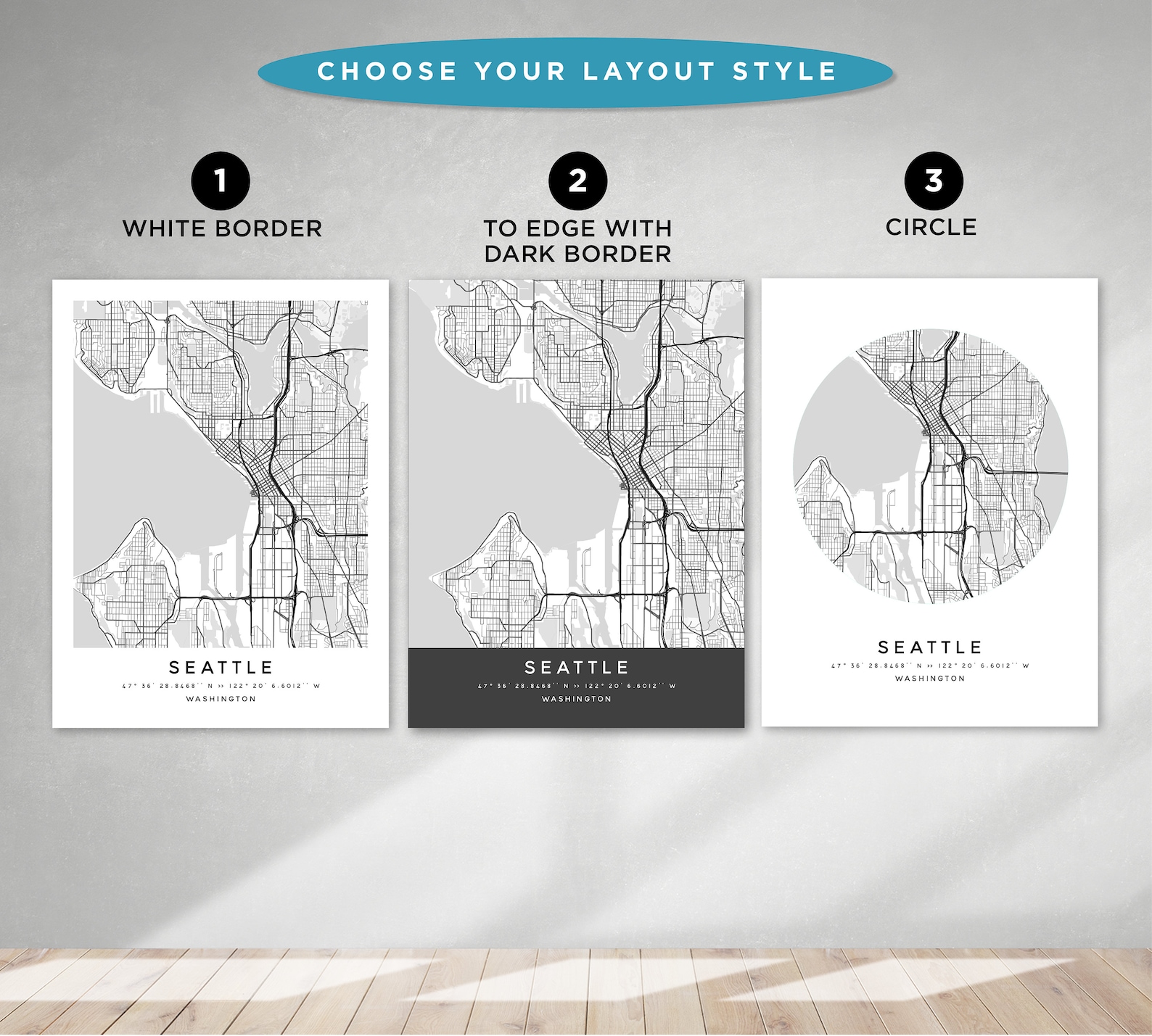 Personalized Set of 2 City Map Prints Home Town Poster Wall Art Sign ...