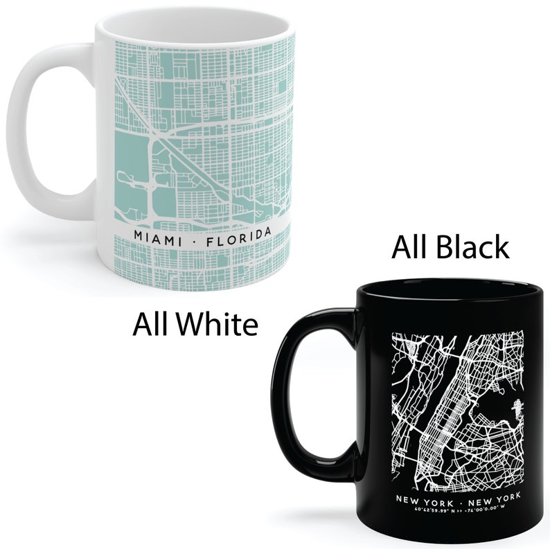 Custom City Map Coffee Mugs Personalized Coffee Mugs With Custom City ...