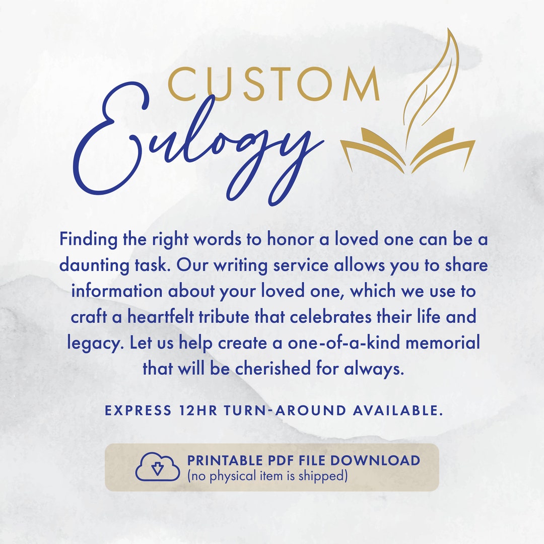 Custom Elegy/eulogy Poetry Sign Loss of Mom/dad Print Poem Gift ...