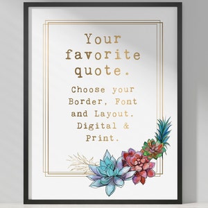 Custom Quote Print, Framed Wall Art, Personalized Text - Etsy