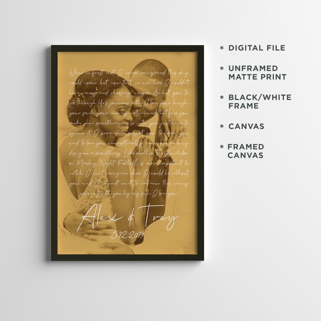 Song Lyrics Wall Art Picture Wedding Song Lyrics With Photo Lyrics ...