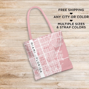 Custom Tote Bag With City Maps Personalize Tote Bag Any City Reusable ...