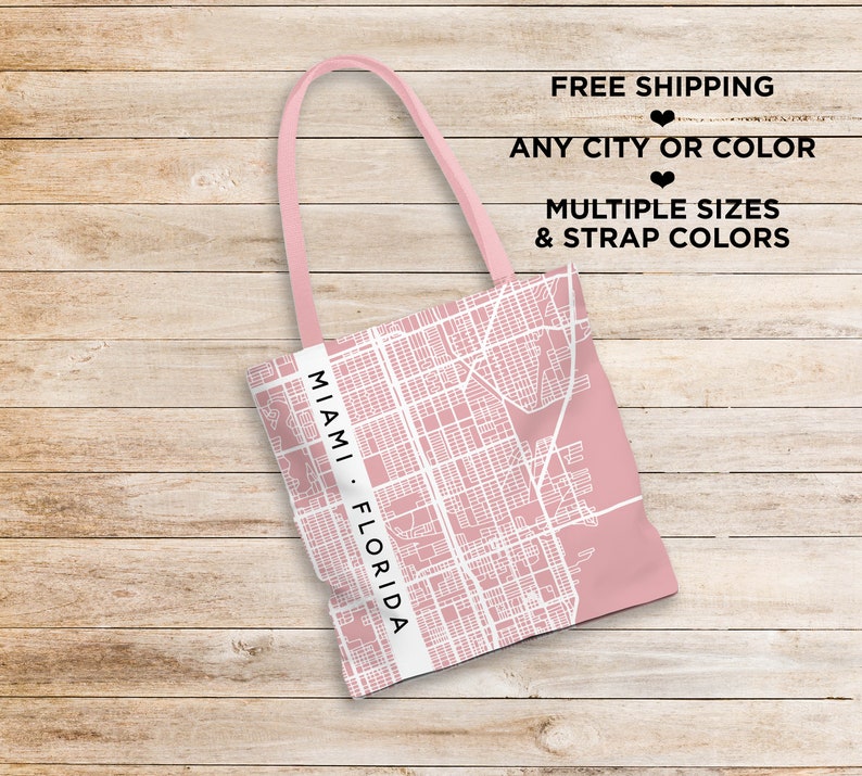 Custom Tote Bag With City Maps Personalize Tote Bag Any City Reusable ...