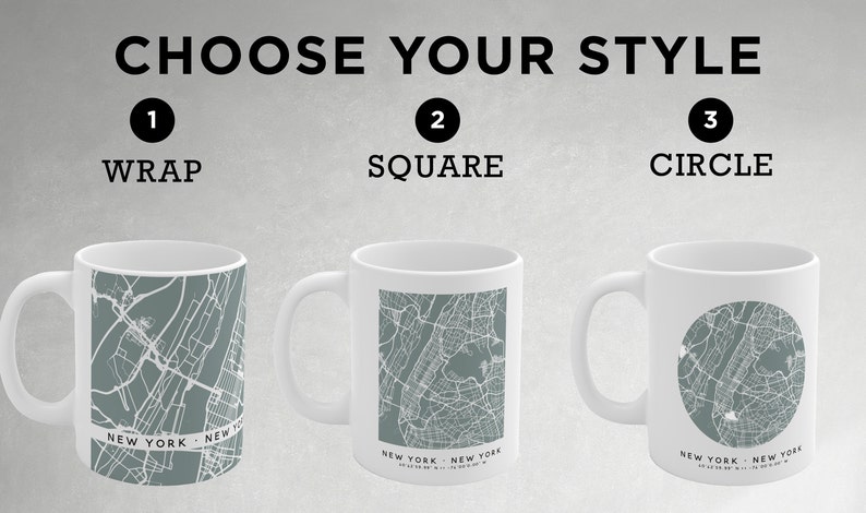 Custom City Map Coffee Mugs Personalized Coffee Mugs With Custom City ...