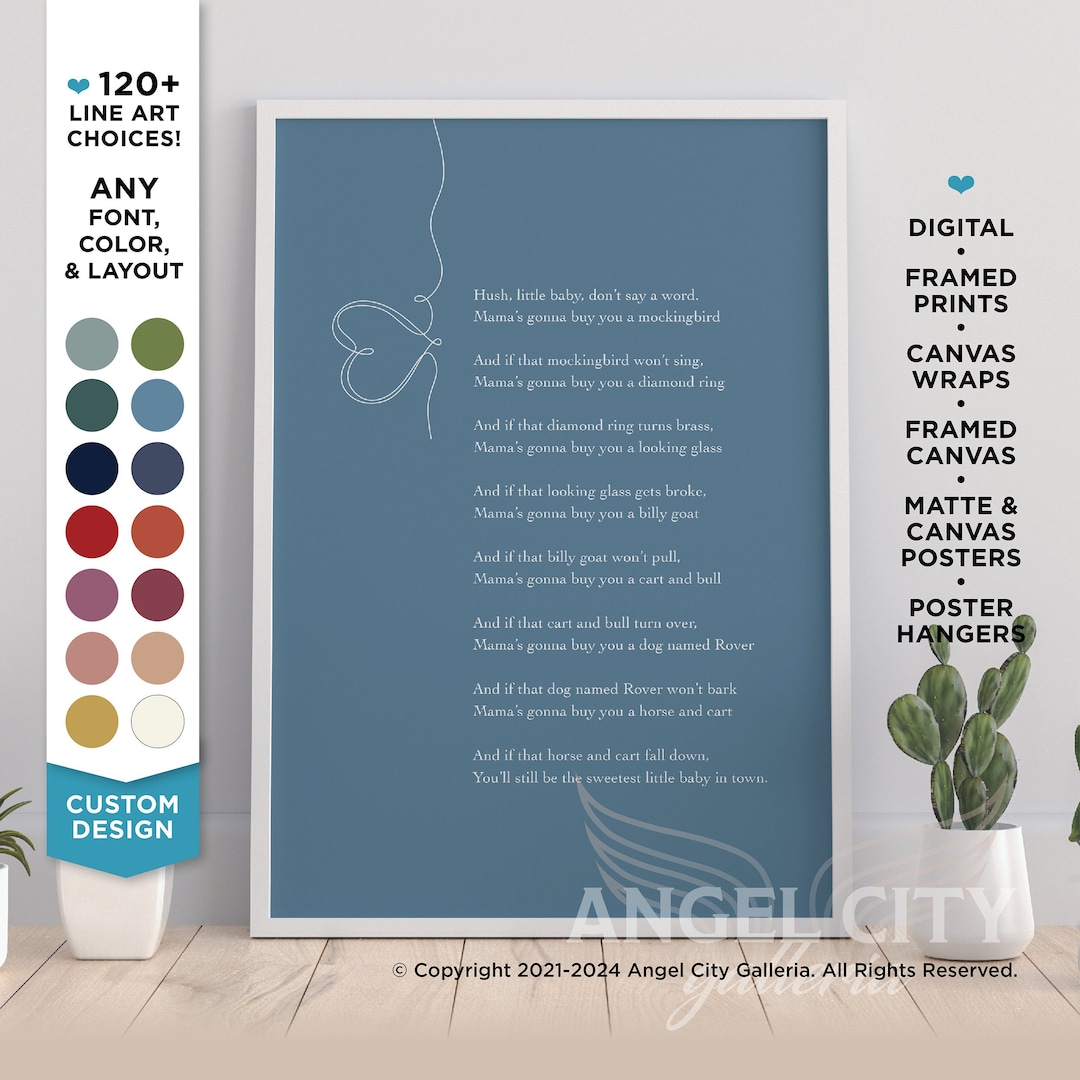 Custom Quote Print Line Art Text Poster Framed Wall Art Personalized ...