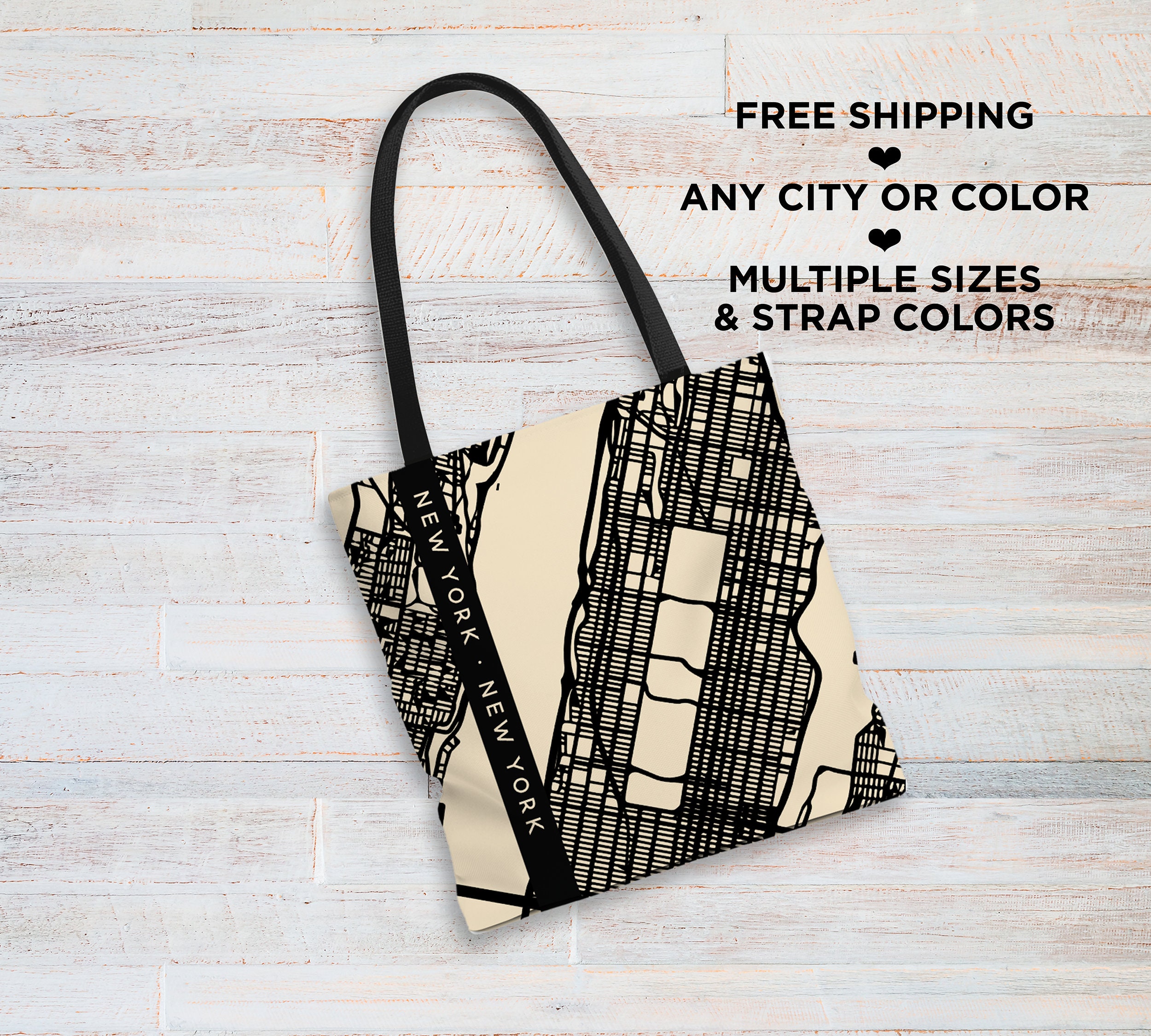 Custom Tote Bag With City Maps Personalize Tote Bag Any City Reusable ...